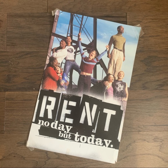Vintage | Wall Decor | Rare Rent Theater Broadway Poster Window Card ...